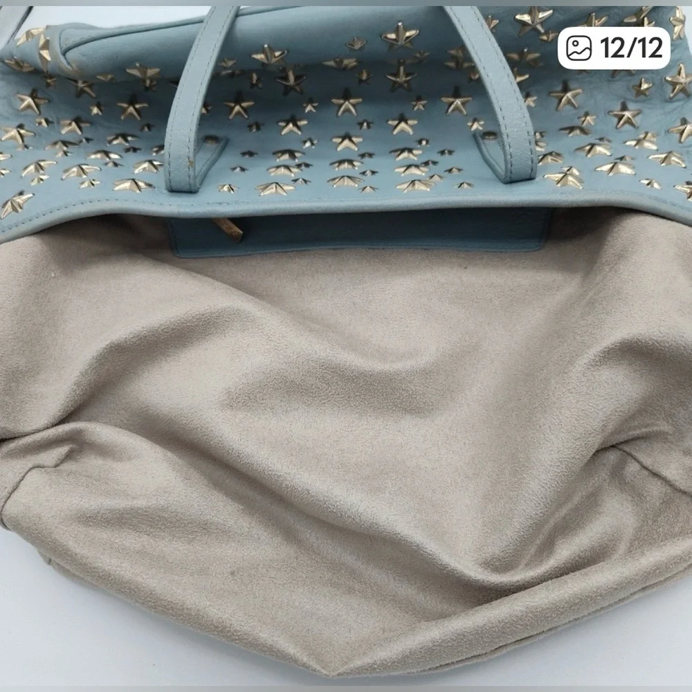 Jimmy Choo | Bags | Jimmy Choo Y2k Sasha Blue Leather Gold Star Studded ...